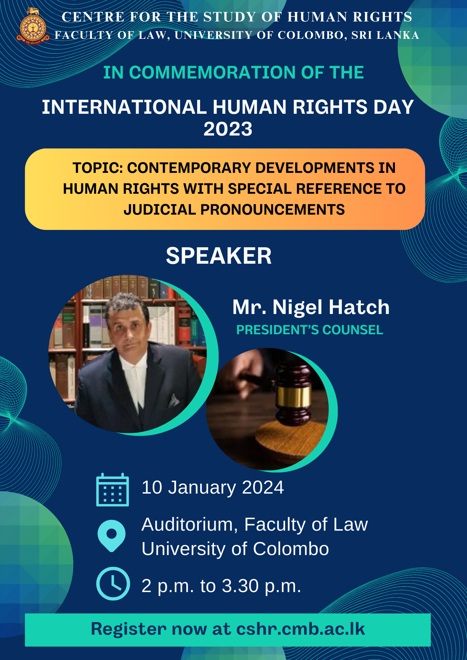Guest Lecture commemorating Human Rights Day 2023 | Centre for the ...