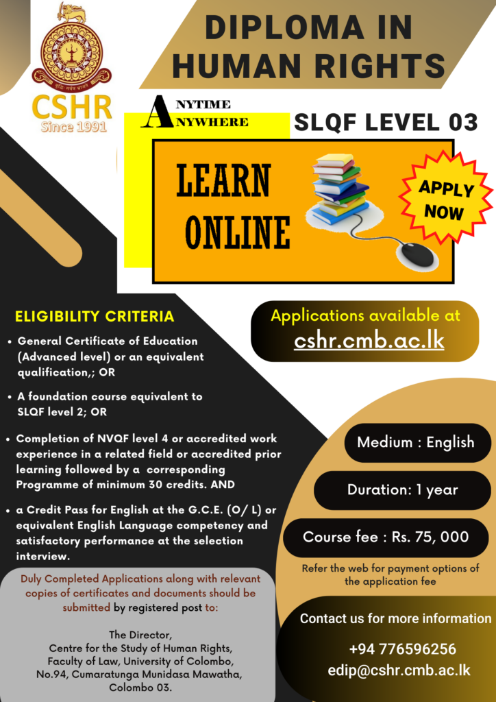 Diploma in Human Rights (DHR) | Centre for the Study of Human Rights
