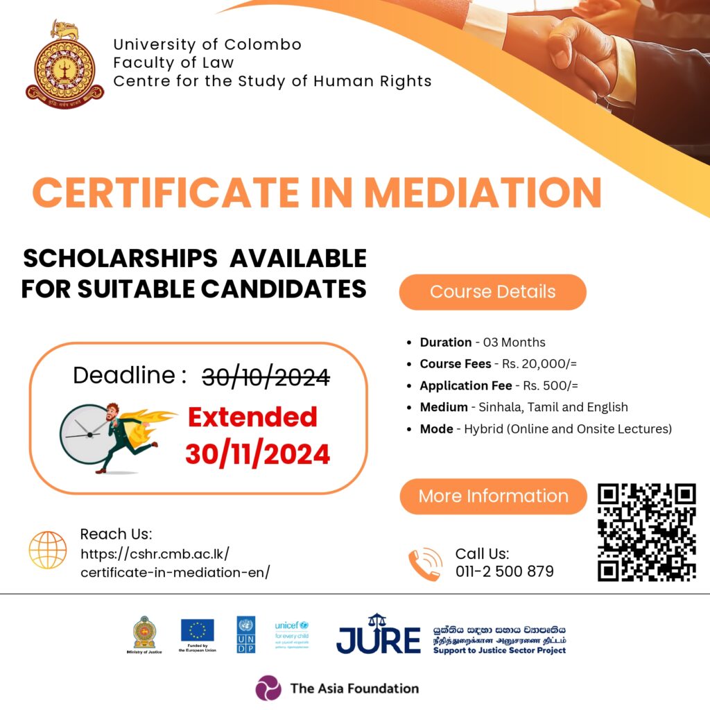 Certificate in Mediation | Centre for the Study of Human Rights