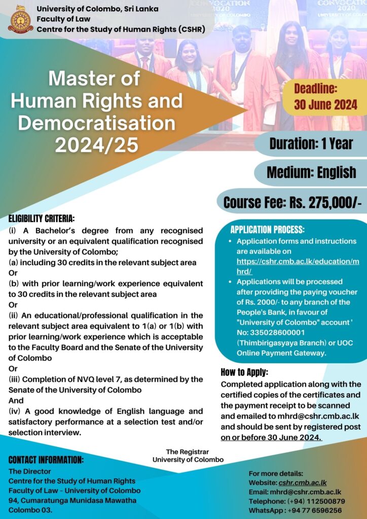 Master of Human Rights and Democratisation (MHRD) | Centre for the ...